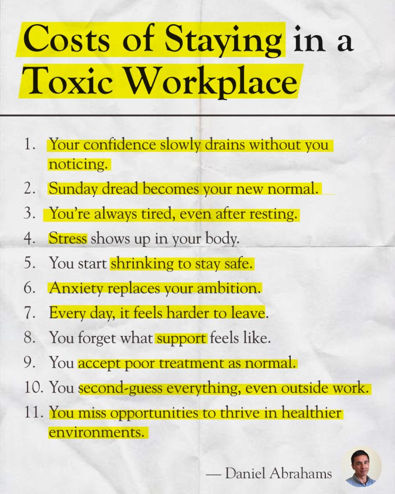 Costs of Staying in a Toxic Workplace – Kenrick Vaz